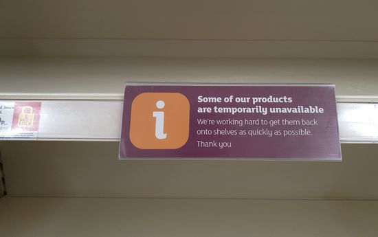 Label Displayed On Empty Shelf Cartons Editorial Stock Photo - Stock ...