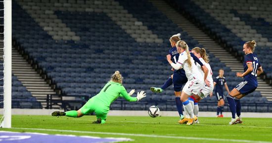 Lana Clelland Scotland Knocks Ball Towards Editorial Stock Photo ...