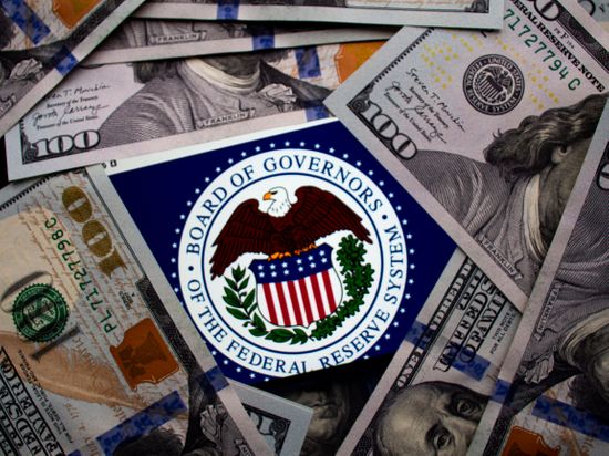 This Photo Illustration Federal Reserve Emblem Editorial Stock Photo ...