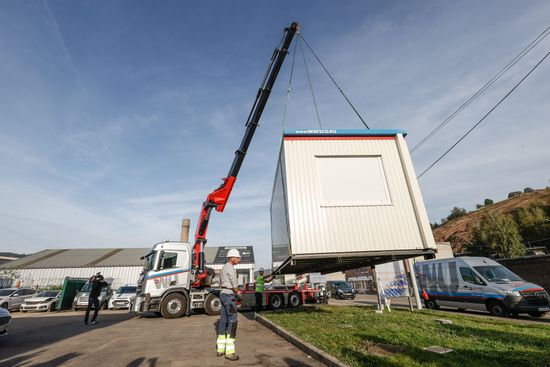 Illustration Picture Shows Arrival First Containers Editorial Stock ...