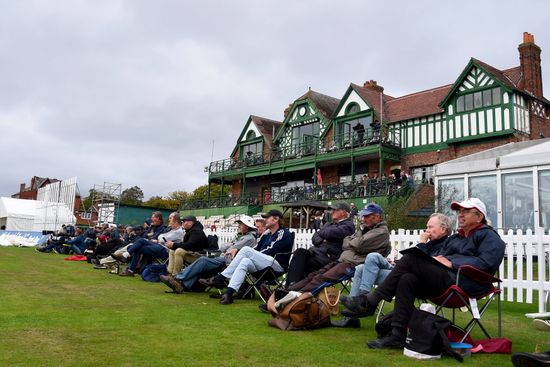 Spectators Watching Cricket Front Pavilion During Editorial Stock Photo ...