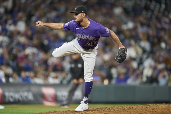 Colorado Pitcher Tyler Kinley 40 Throws Editorial Stock Photo - Stock ...