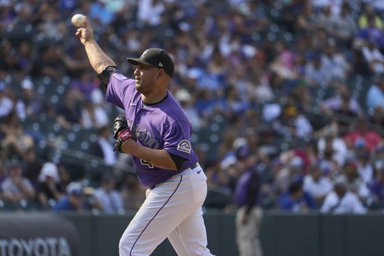 Colorado Pitcher Jhoulys Chacin 43 Throws Editorial Stock Photo - Stock ...