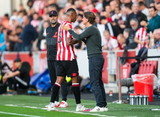 Thomas Frank Manager Brentford Ethan Pinnock Editorial Stock Photo ...