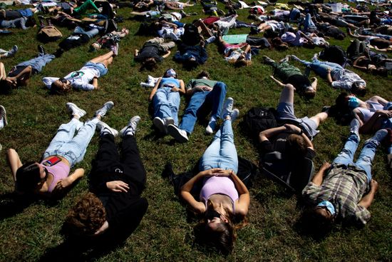 Around 100 Youth Demonstrators Perform Diein Editorial Stock Photo ...
