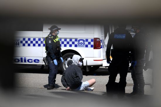Victorian Police Officers Detain Person Ahead Editorial Stock Photo ...