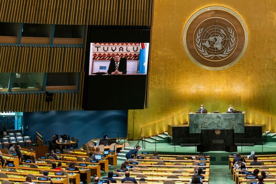 Prime Minister Tuvalu Kausea Natano Remotely Editorial Stock Photo ...