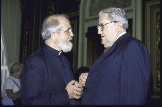 Former Hostage Father Lawrence Jenco Chatting Editorial Stock Photo ...