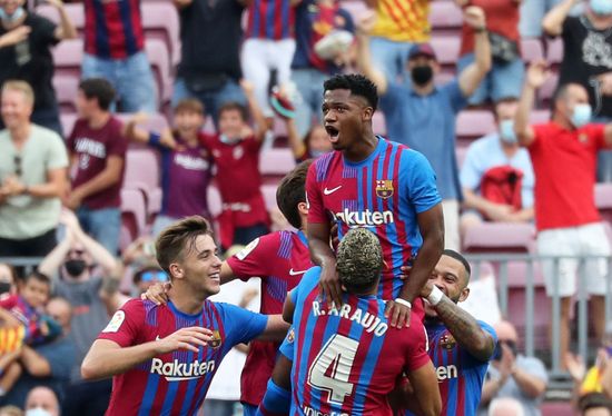 Ansu Fati Goal Celebration During Match Editorial Stock Photo - Stock ...