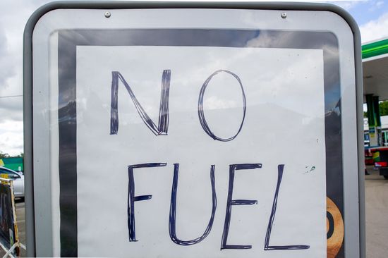 No Fuel Sign Outside Bp Petrol Editorial Stock Photo - Stock Image ...