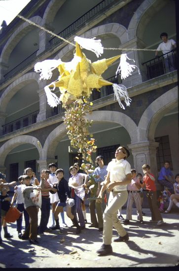 Children Taking Turns Breaking Pinata During Editorial Stock Photo ...