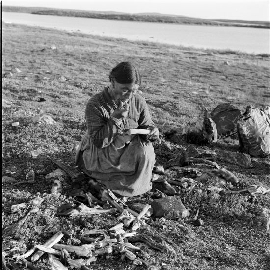 First Nations Woman Eating Food Near Editorial Stock Photo - Stock ...
