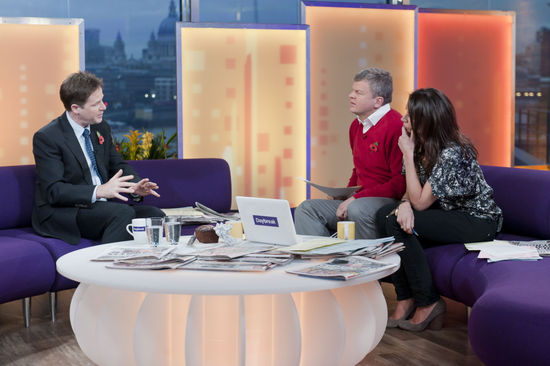 Nick Clegg Adrian Chiles Christine Bleakley Editorial Stock Photo ...