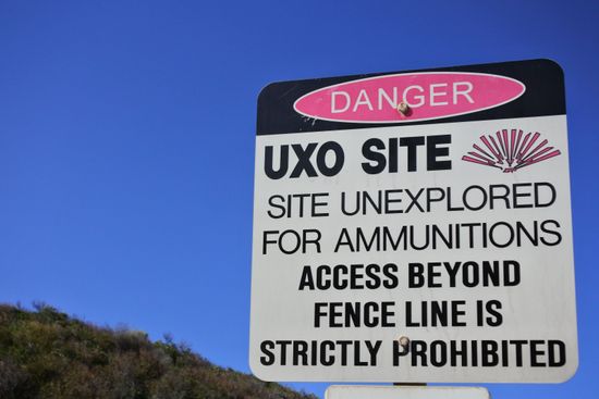 Warning Sign Reads Danger Uxo Unexploded Editorial Stock Photo - Stock ...