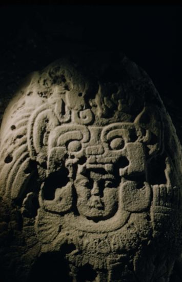 Closeup Ancient Stone Carving Tikal Guatemala Editorial Stock Photo ...