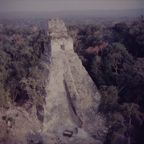 Aerial View Temple Ii Rainforest Tikal Editorial Stock Photo - Stock ...