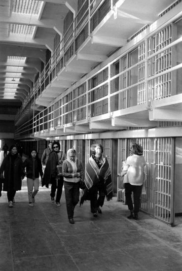 Native Americans Inside Alcatraz Walking Jail Editorial Stock Photo ...
