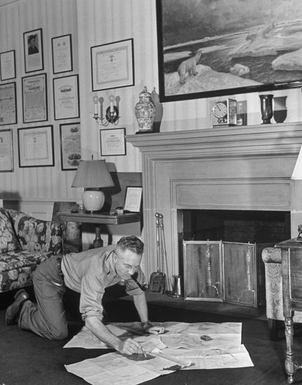 Admiral Richard E Byrd Examining Maps Editorial Stock Photo - Stock ...