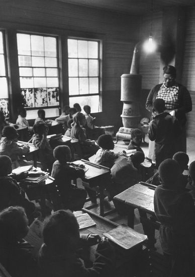 Africanamerican Teacher Students Segregated School Classroom Editorial ...