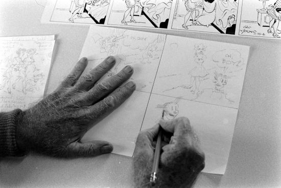 Cartoonist Chic Young Creating Comic Strip Editorial Stock Photo ...