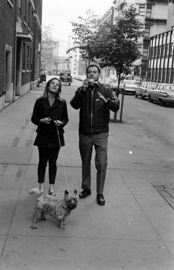 Actor Alan Arkin Walking Woman Dog Editorial Stock Photo - Stock Image ...