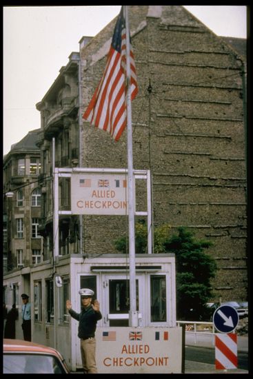 Allied Checkpoint Flying Us Flag Guards Editorial Stock Photo - Stock ...