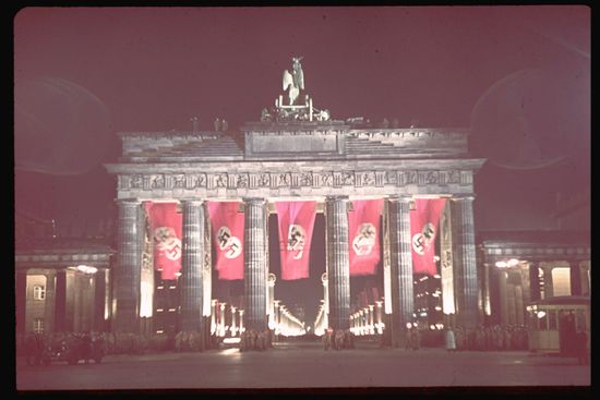 Berlin Illuminated Midnight Inhonor Hitlers 50th Editorial Stock Photo