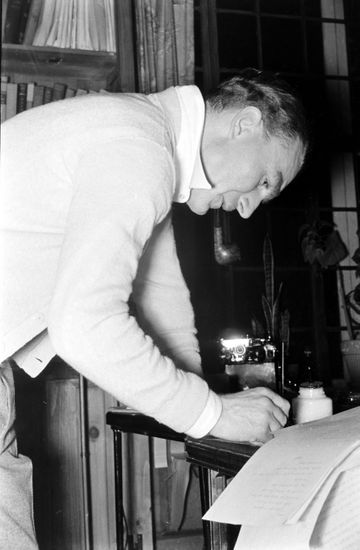 News Commentator Boake Carter Writing On Editorial Stock Photo - Stock ...