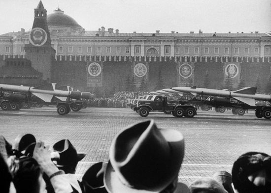 Russian Rockets Bolshevist Revolution Celebration Parade Editorial ...