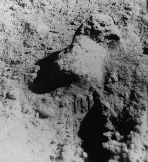 Moon Rock On Lunar Surface Seen Editorial Stock Photo - Stock Image ...