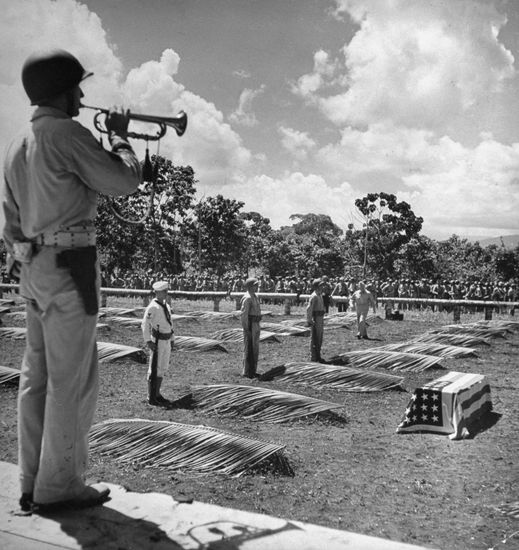 Marine Playing Taps During Religious Service Editorial Stock Photo ...