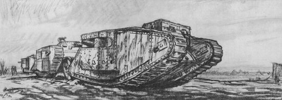 Drawing British Mark Iv Tanks Field Editorial Stock Photo - Stock Image ...
