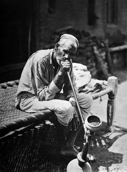 Peasant Smoking Opium Using Hookah Pipe Editorial Stock Photo - Stock ...