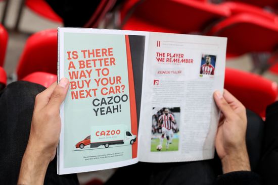 Cazoo Advert Inside Match Day Programme Editorial Stock Photo - Stock ...
