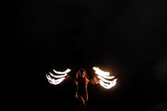 Artist Raquel Poti Performs Dance Fire Editorial Stock Photo - Stock ...
