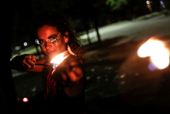Artist Raquel Poti Performs Dance Fire Editorial Stock Photo - Stock ...