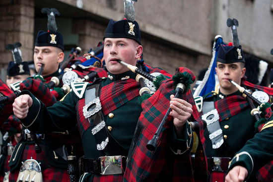 Military Pipe Band On Royal Mile Editorial Stock Photo - Stock Image ...
