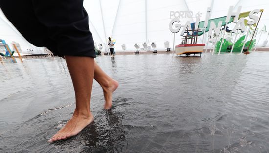 People Walk Water Pool Brazilian Pavilion Editorial Stock Photo - Stock ...