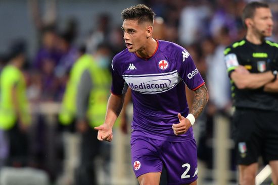 Acf Fiorentinas Player Lucas Quarta Celebrates Editorial Stock Photo ...