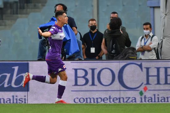 Acf Fiorentinas Player Lucas Quarta Celebrates Editorial Stock Photo ...