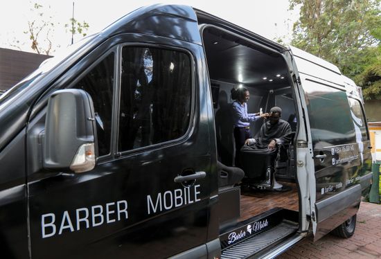 Kenyan Barber Barkat Manji L Gives Editorial Stock Photo - Stock Image ...