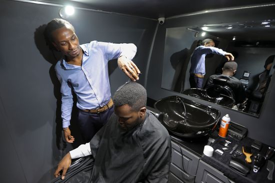 Kenyan Barber Barkat Manji L Gives Editorial Stock Photo - Stock Image ...
