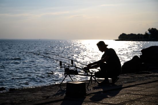 Competitor Works His Fishing Rods During Editorial Stock Photo - Stock ...