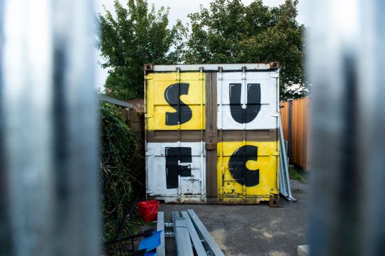 Sutton United Logo Painted On Cabin Editorial Stock Photo - Stock Image ...