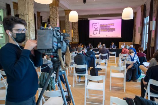 Illustration Picture Shows Press Conference Inform Editorial Stock ...