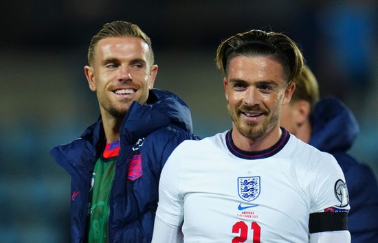 Jordan Henderson Jack Grealish England Smile Editorial Stock Photo ...