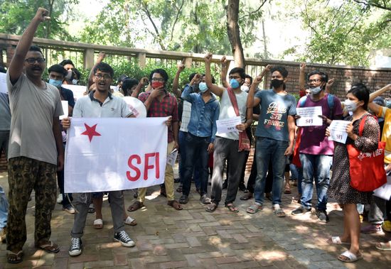 Sfi Supporters Raise Slogans During Protest Editorial Stock Photo ...