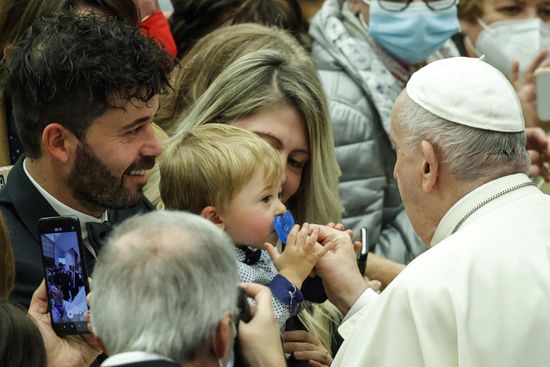 Pope Francis Give Newborn Pacifier During Editorial Stock Photo - Stock ...