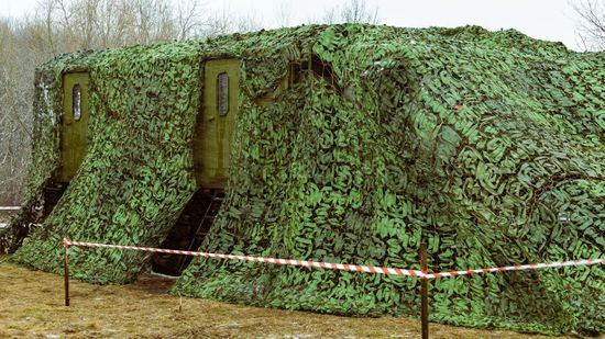 Disguised Command Post Seen During Field Editorial Stock Photo - Stock ...