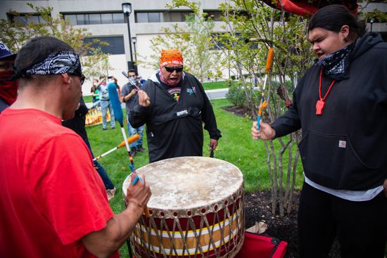 Protesters Seen Playing Drum During Demonstration Editorial Stock Photo ...